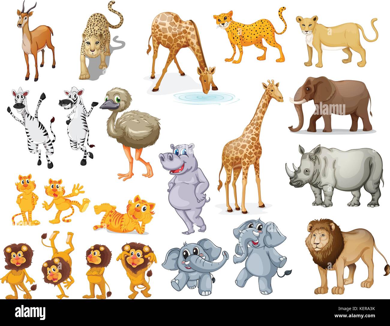 Wild animals Stock Vector Images - Alamy