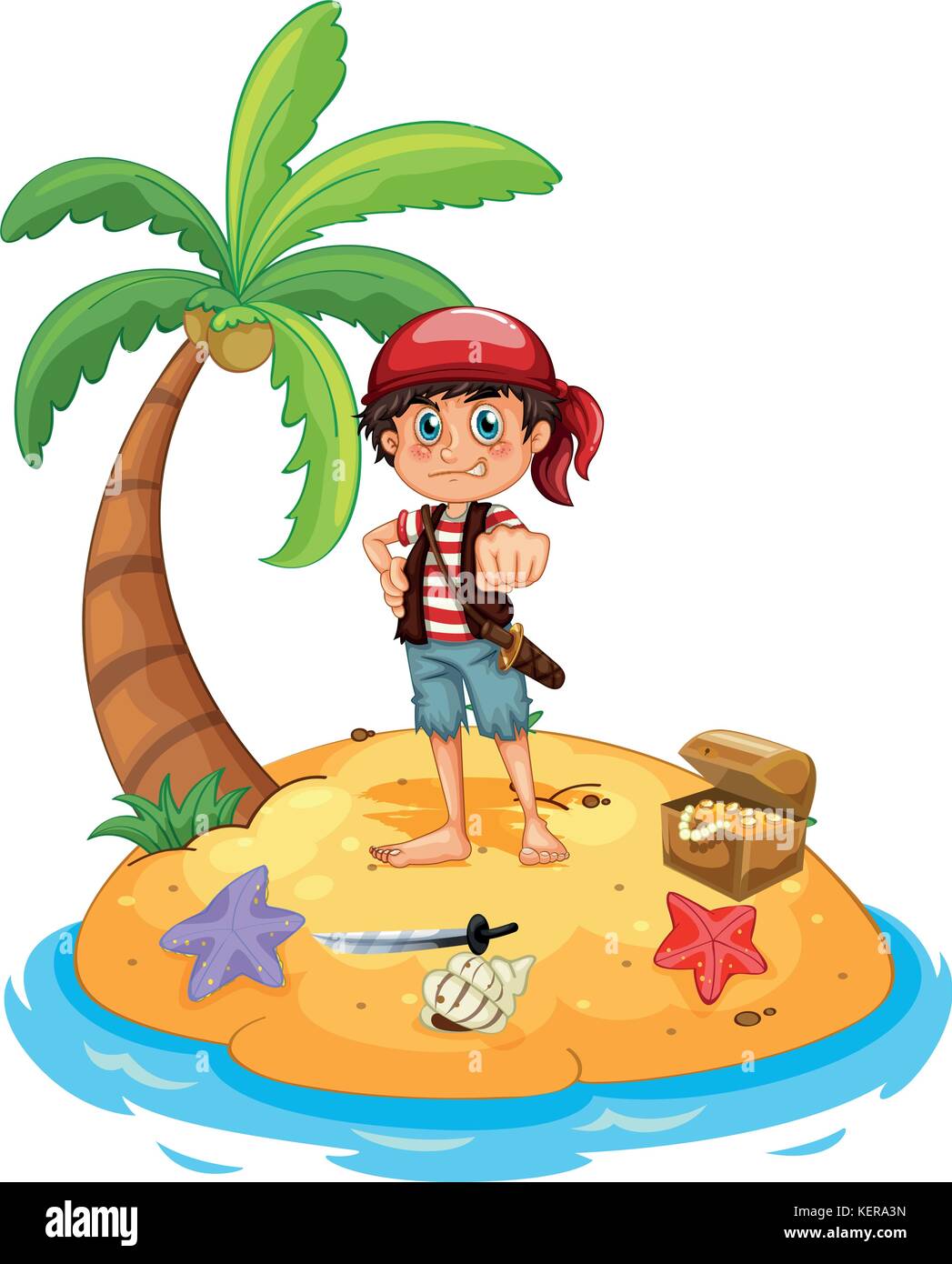 Illustration of a pirate on an island Stock Vector Image & Art - Alamy