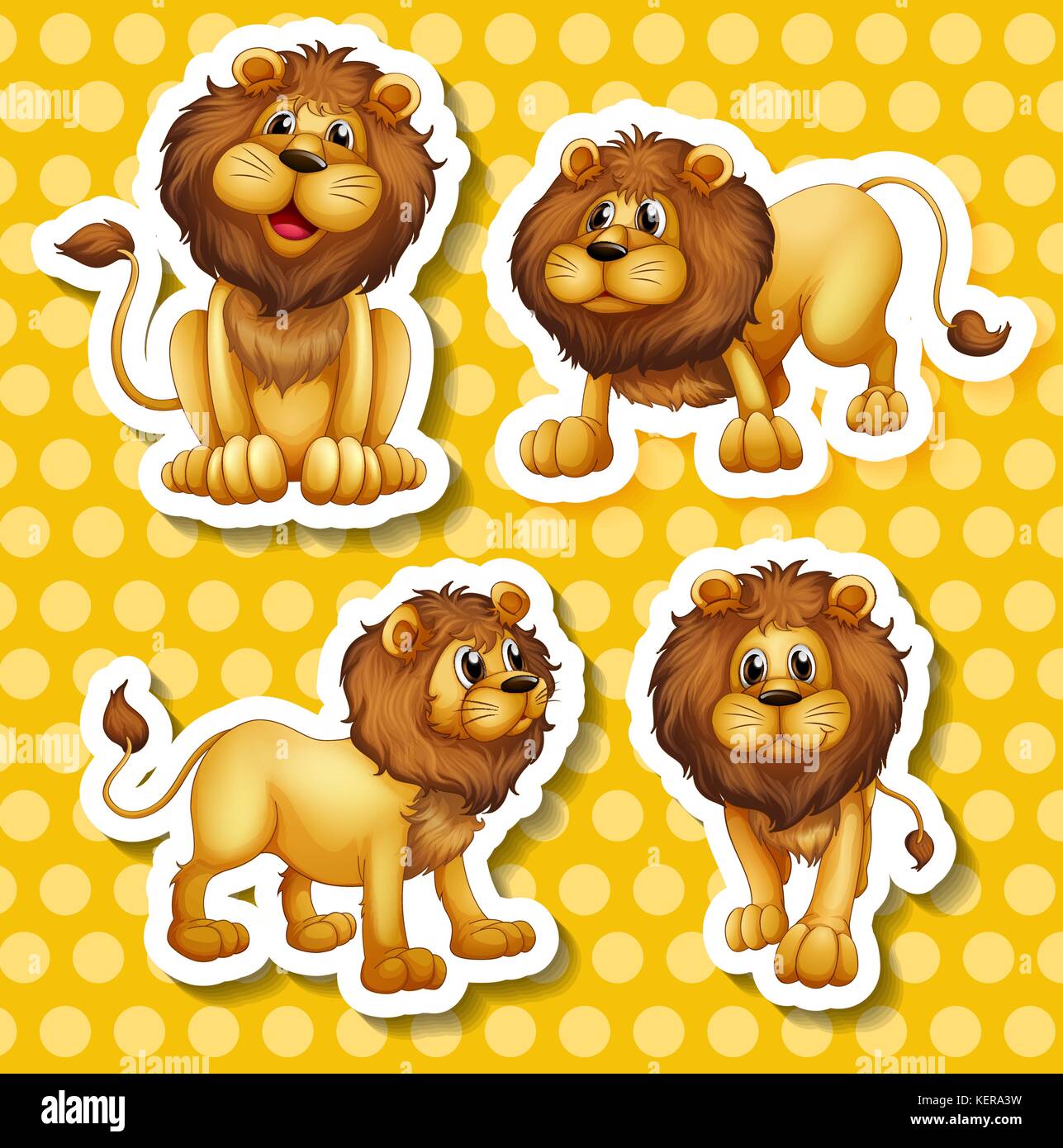 Illustration of a set of lions Stock Vector Image & Art - Alamy