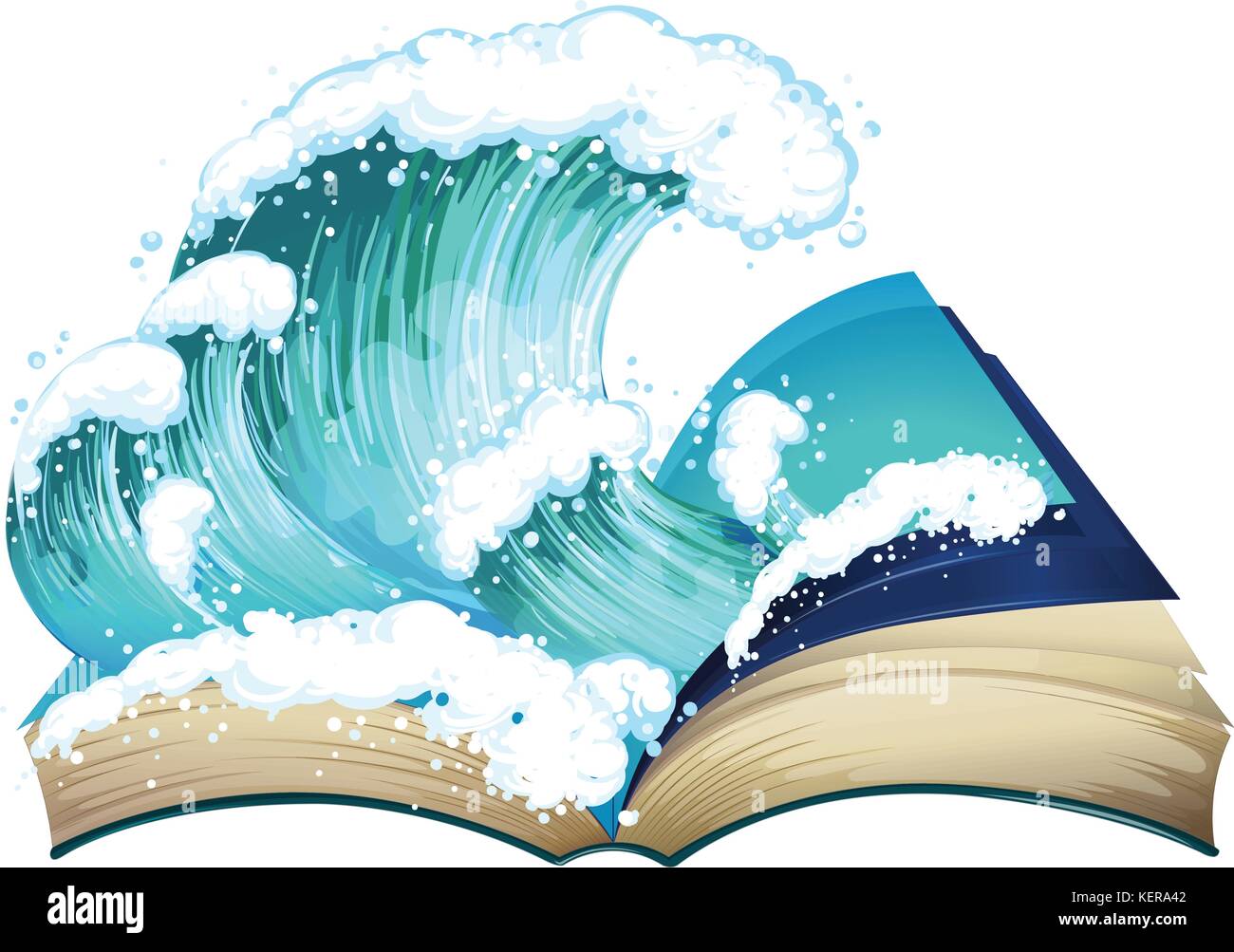 Ilustration of a book with waves Stock Vector Image & Art - Alamy