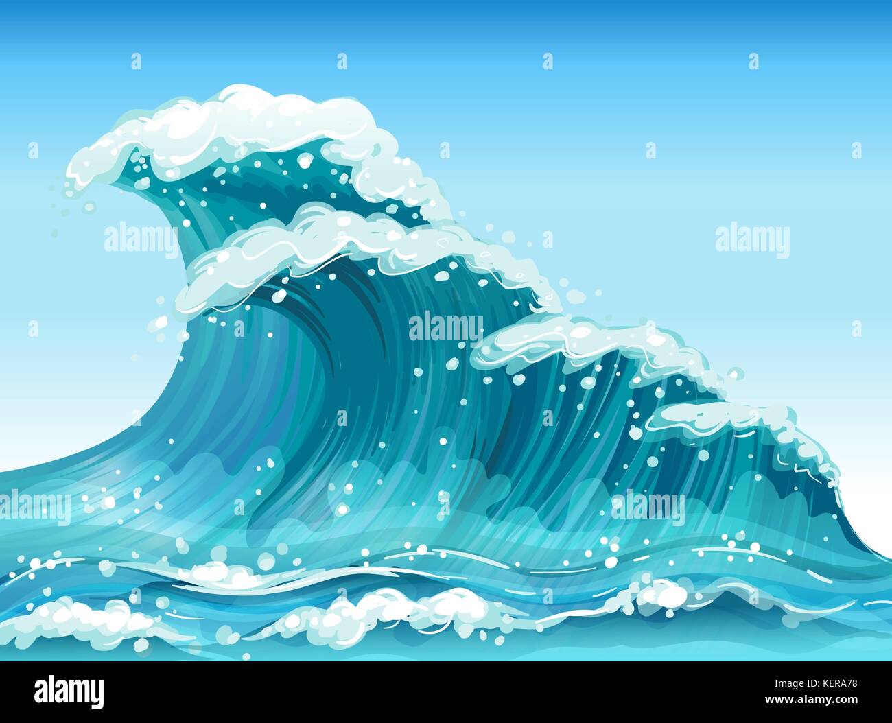 Illustration of the big waves Stock Vector Image & Art - Alamy