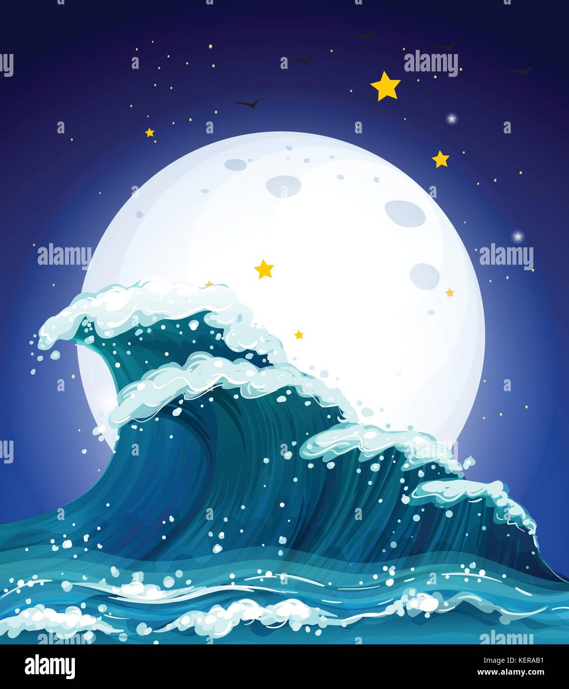 Rising moon Stock Vector Images - Alamy