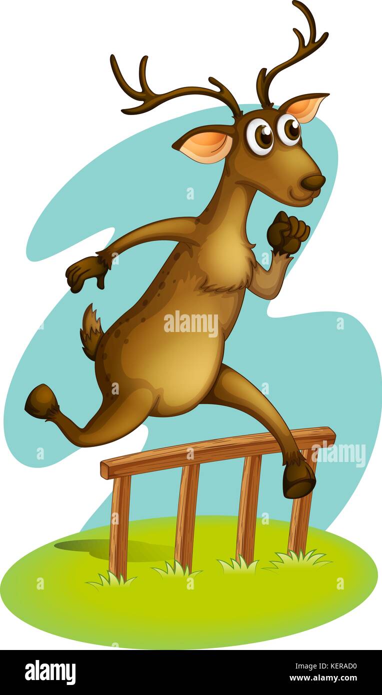Deer jumping Stock Vector Images - Alamy
