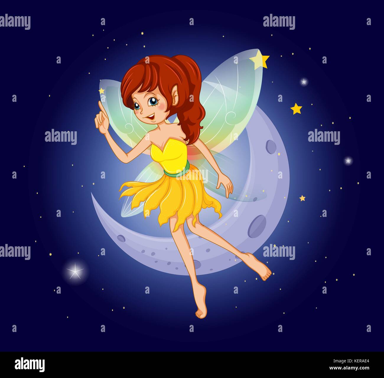 Half moon girl Stock Vector Images - Alamy