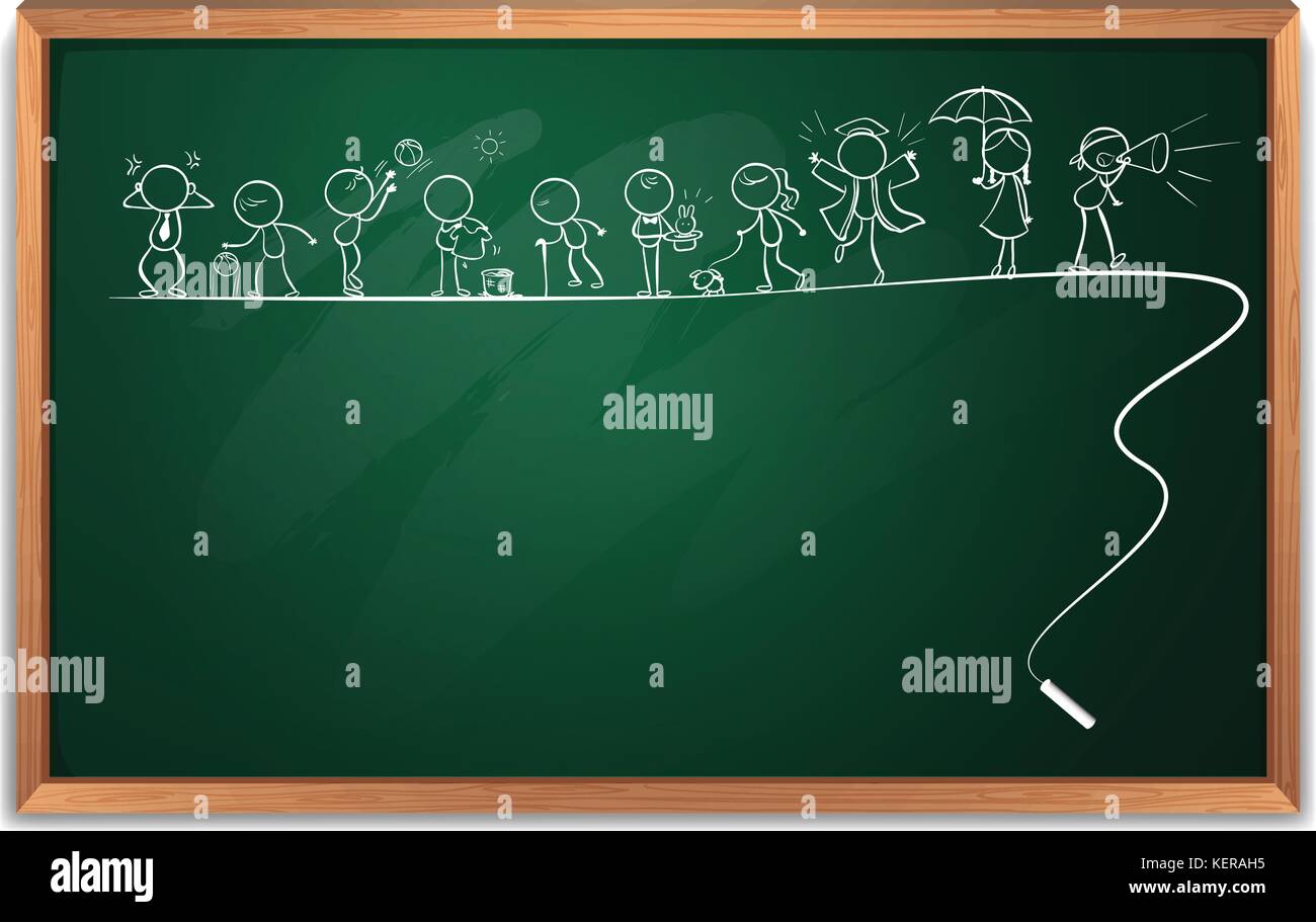 Children draw on blackboard Stock Vector Images - Alamy