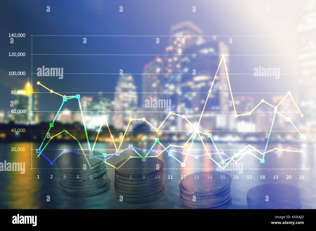 Finance background with graph and chart and money Stock Photo - Alamy
