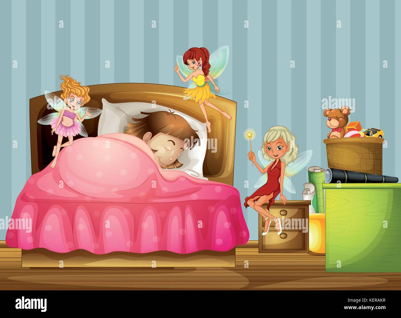 Dreaming fairies Stock Vector Images - Alamy