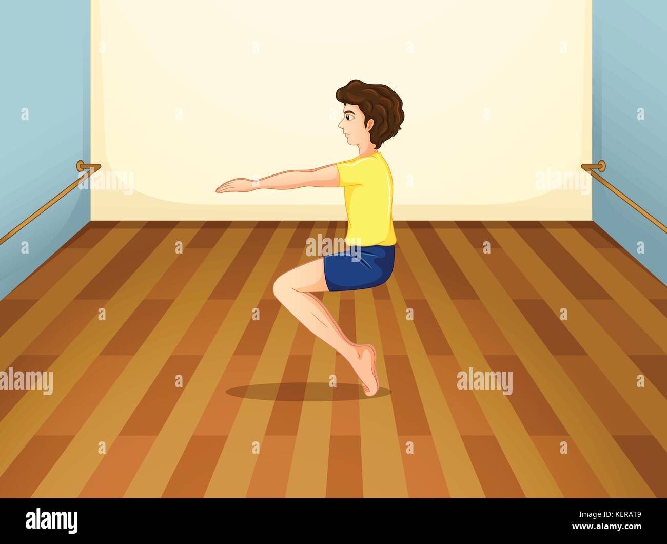 Illustration of a boy balancing his body Stock Vector Image & Art - Alamy