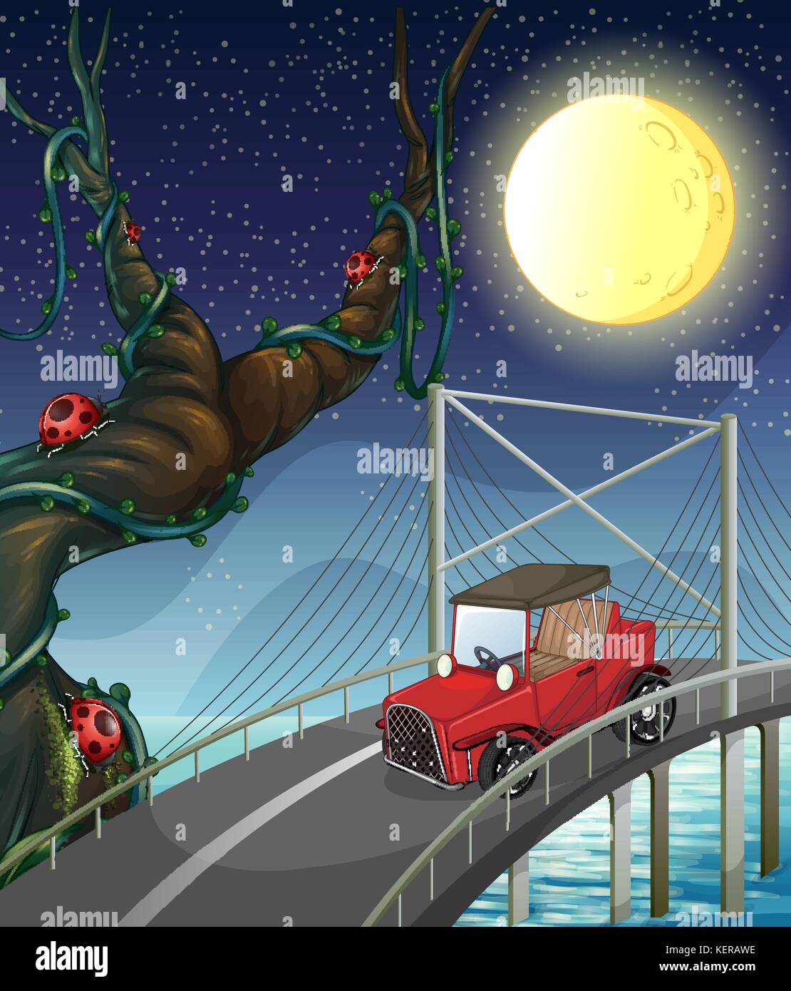 Vintage car passing Stock Vector Images - Alamy