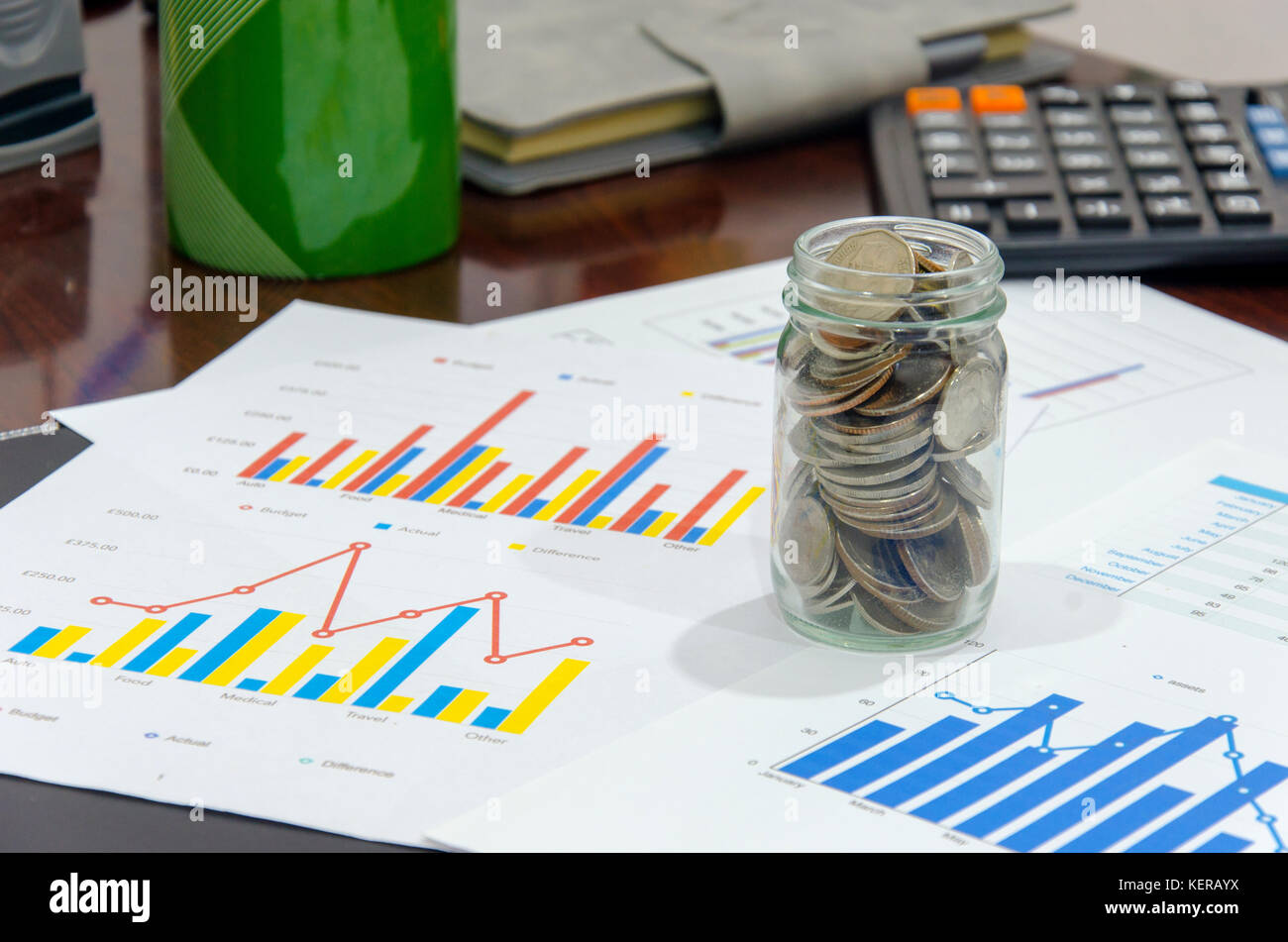 Business finance, accounting, statistics and analytic research concept ...