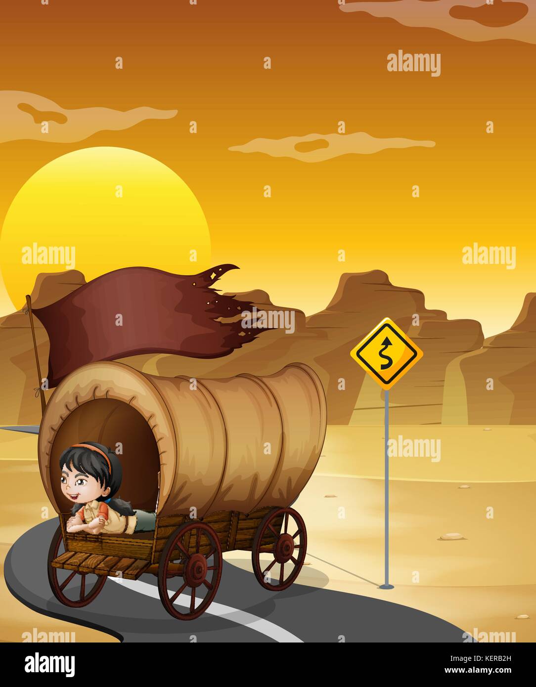 Winding wagon Stock Vector Images - Alamy