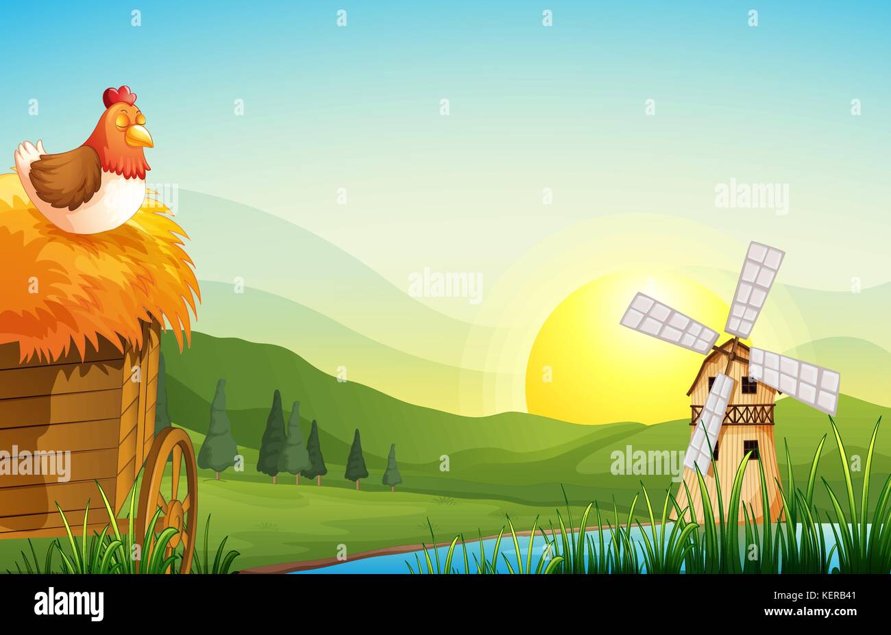 Animal windmill farm Stock Vector Images - Alamy