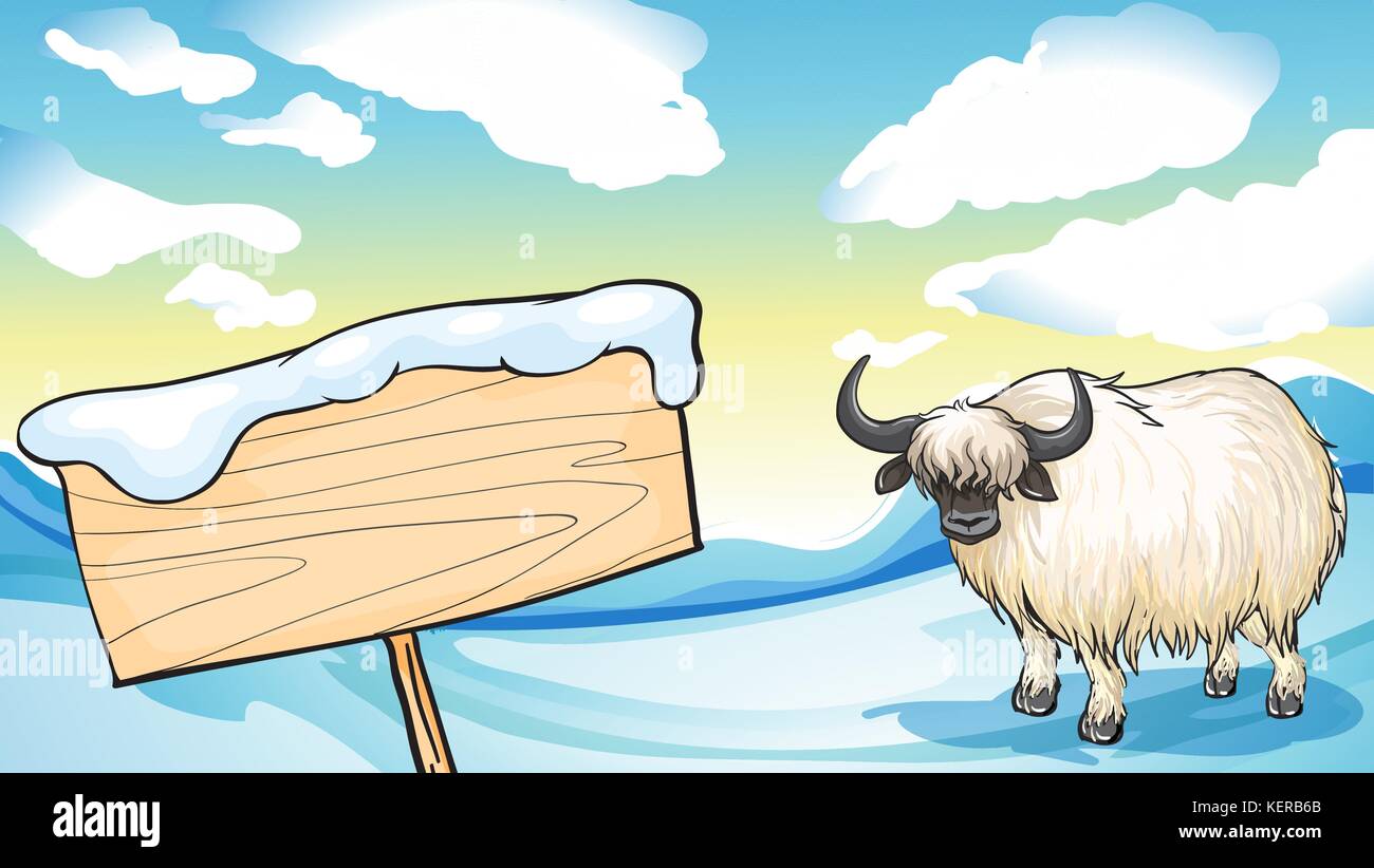 Illustration of a yak in the snow Stock Vector Image & Art - Alamy