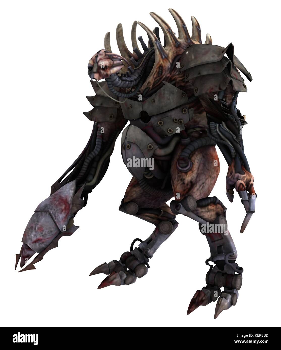 3d illustration the cyborg monster concept isolated on white Stock Photo - Alamy