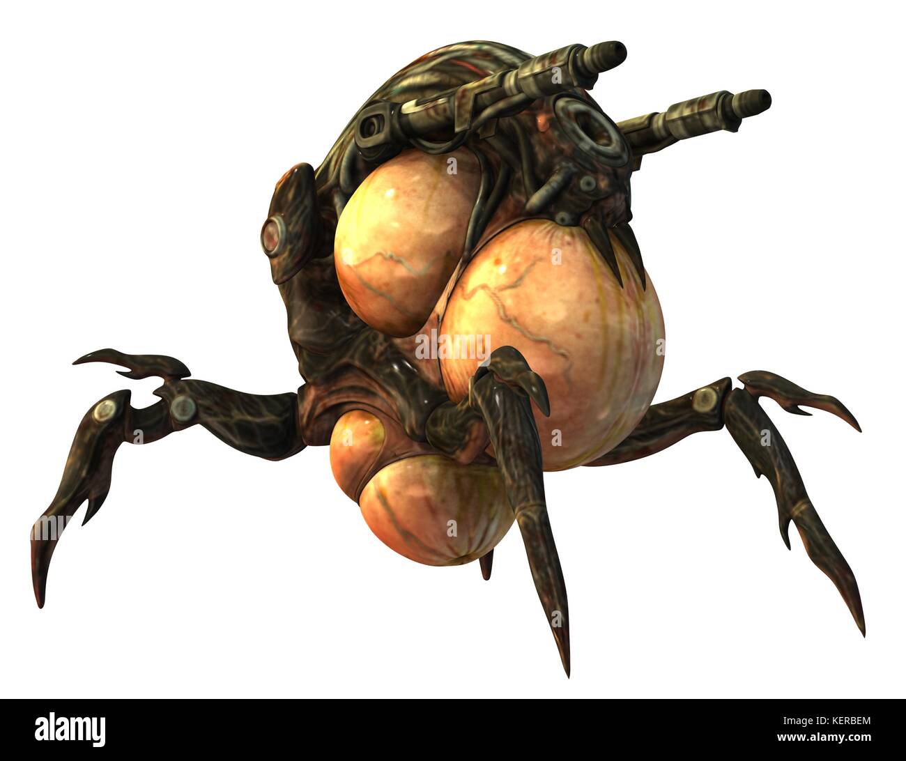 3d illustration the cyborg monster concept isolated on white Stock ...