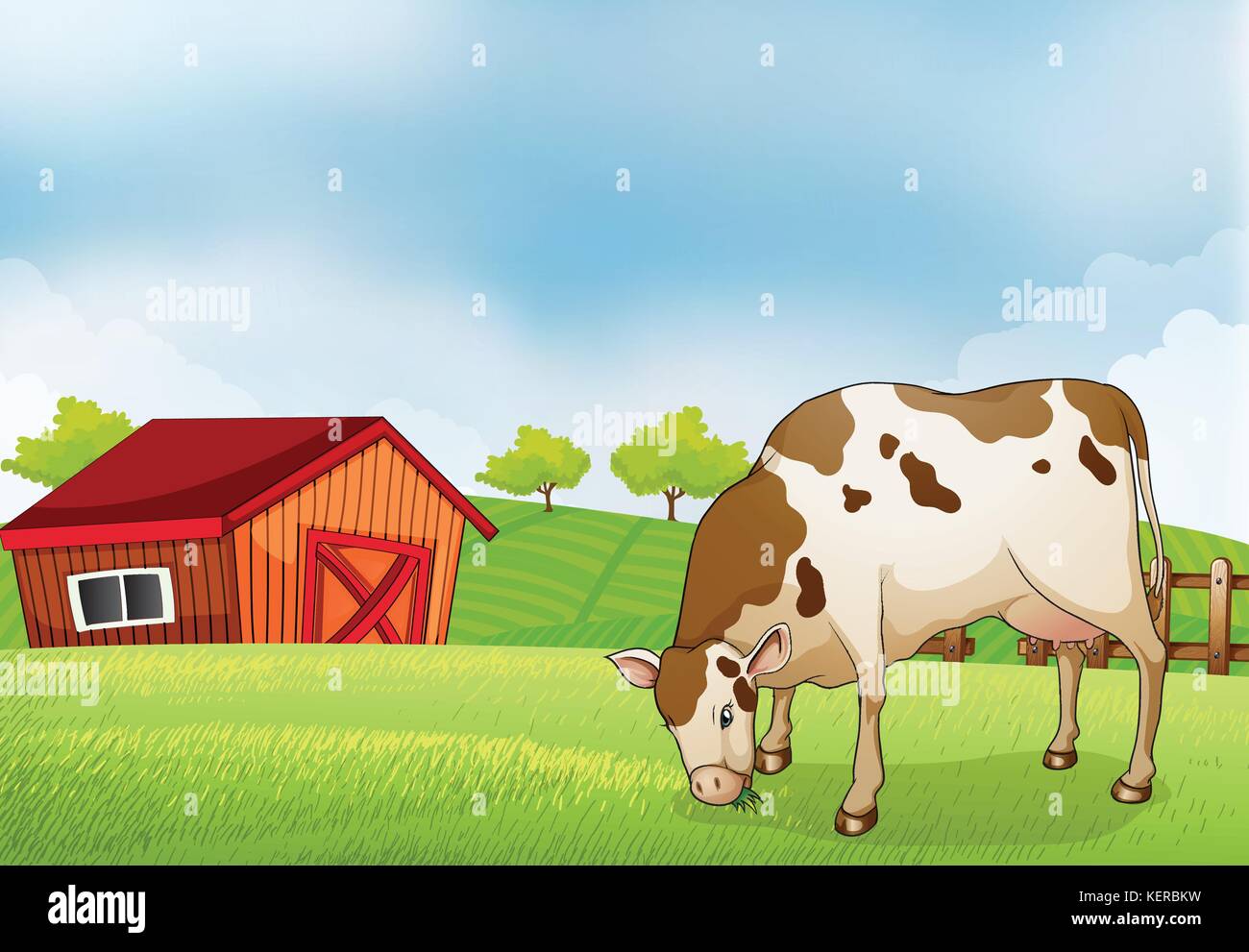 Illustration of a cow in the farm Stock Vector Image & Art - Alamy