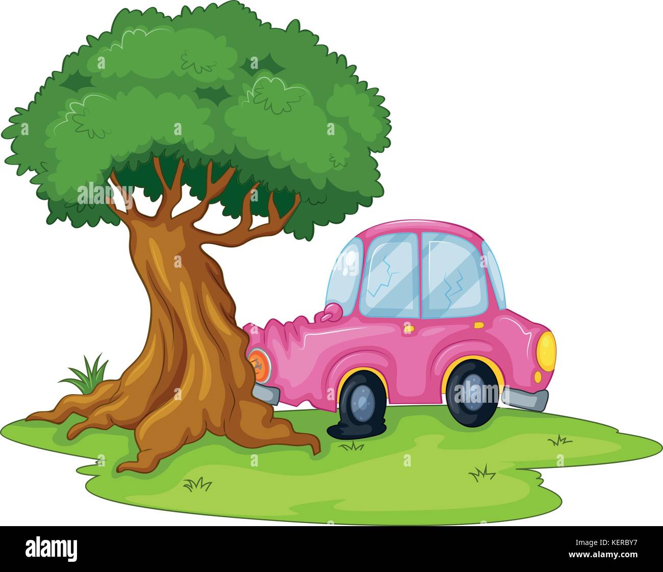 Car tree crash Stock Vector Images - Alamy