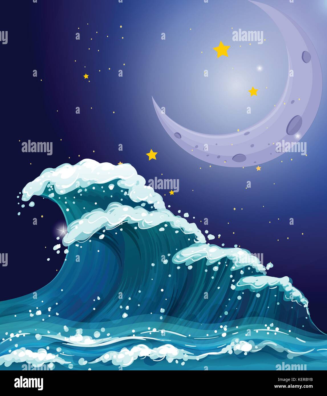 Rising crescent moon Stock Vector Images - Alamy