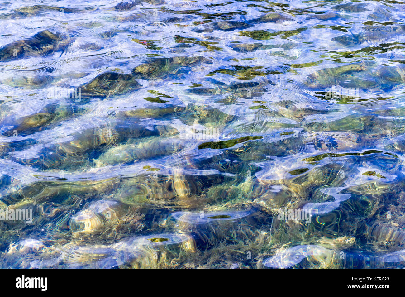 texture of water in tiled pool, fountain. background, nature Stock ...