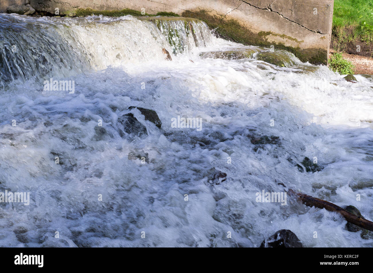 small waterfall at summer, flowing water. background, nature Stock ...