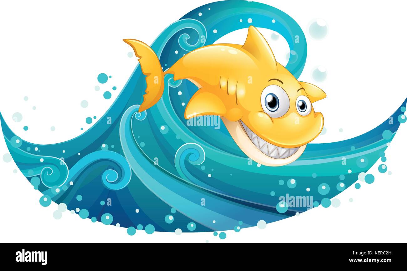 Illustration of a shark diving on a white background Stock Vector Image ...