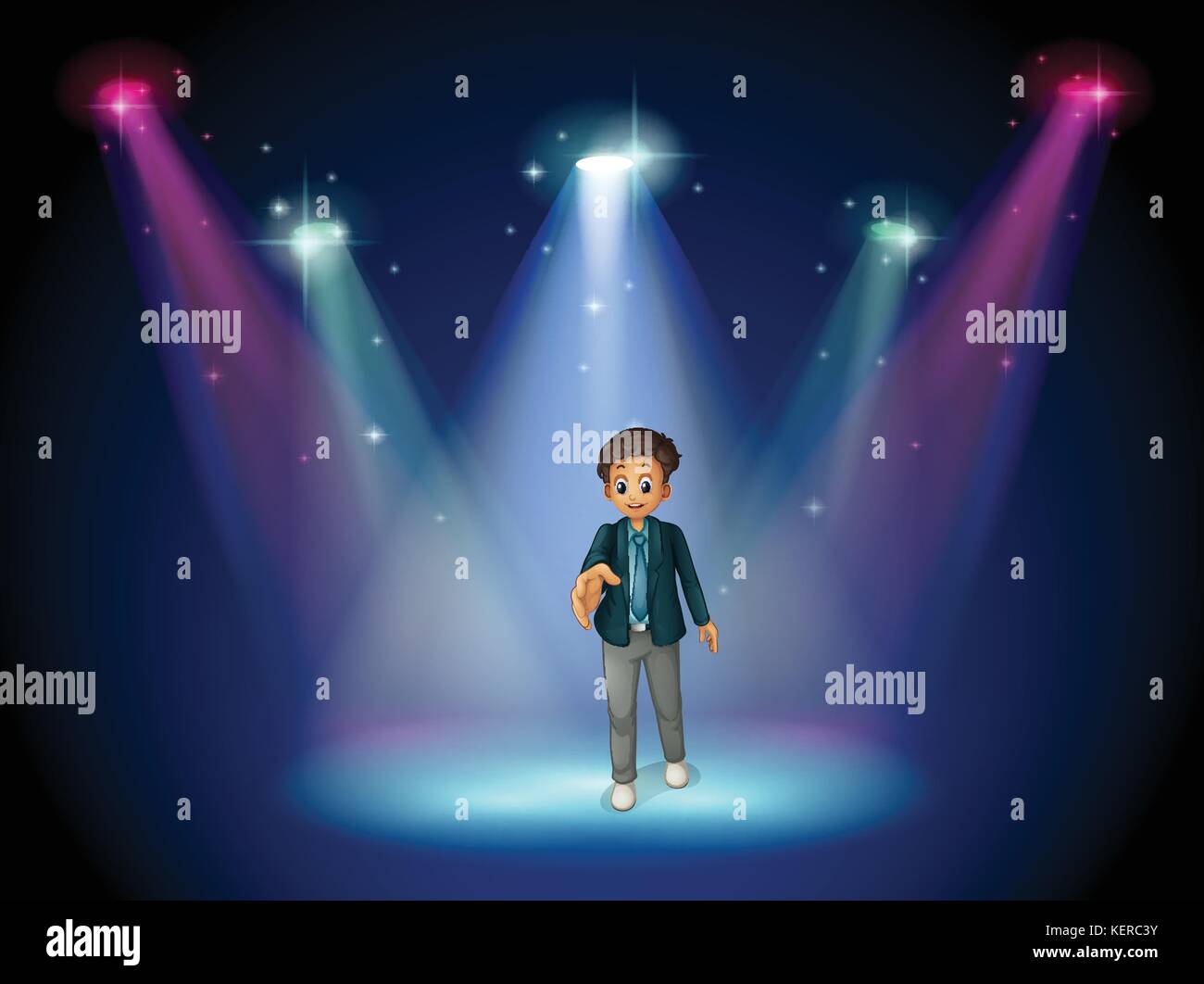 Illustration of a man with a formal attire at the stage Stock Vector ...
