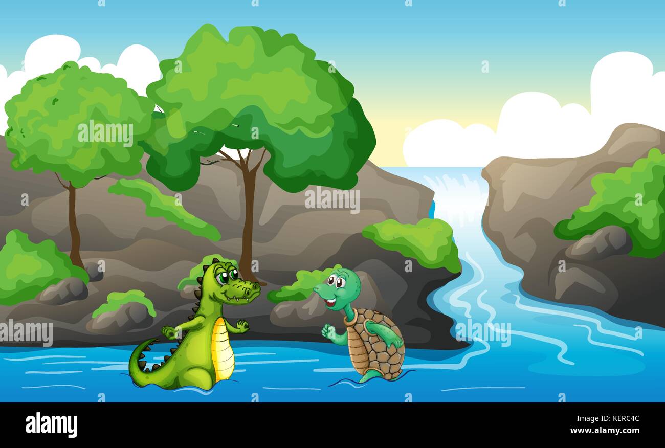 Background crocodile turtle Stock Vector Images - Alamy