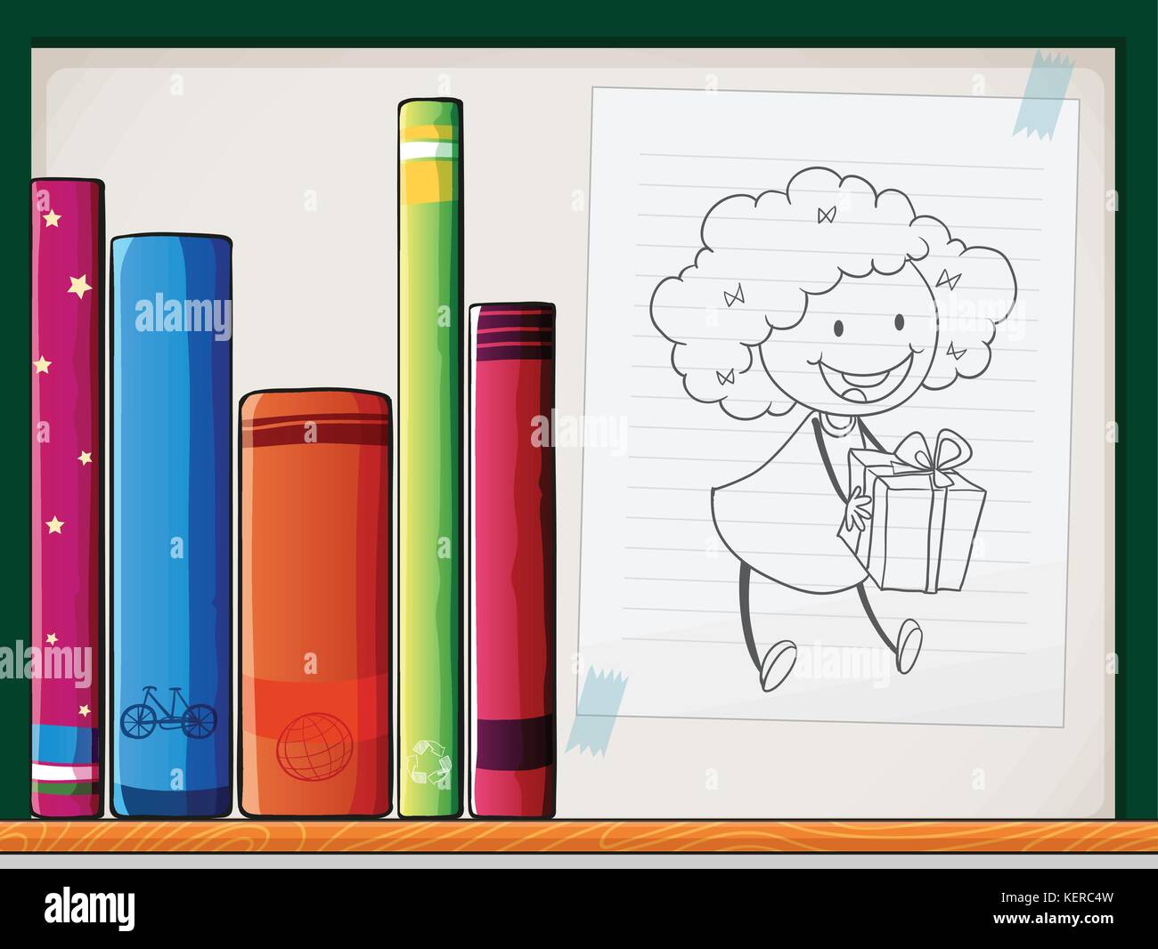 Child book shelf home Stock Vector Images - Alamy