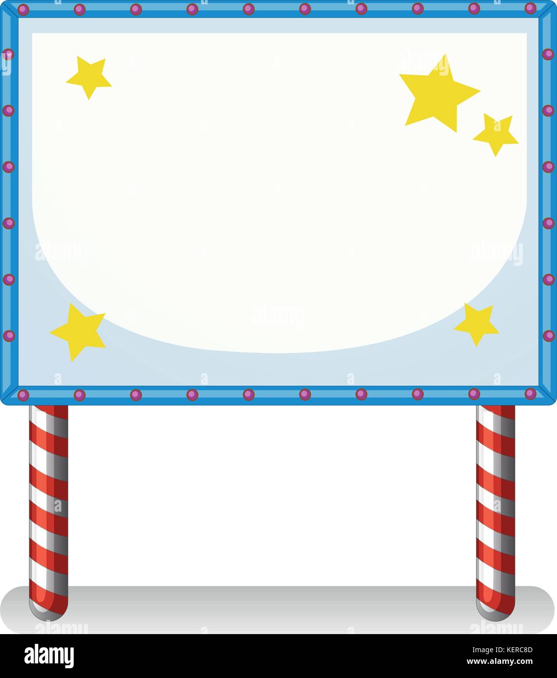 Illustration an empty frame banner with stars on a whiite background ...