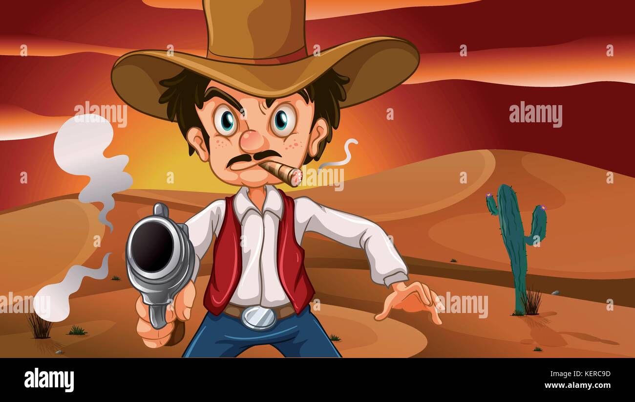 Cowboy gun smoke Stock Vector Images - Alamy