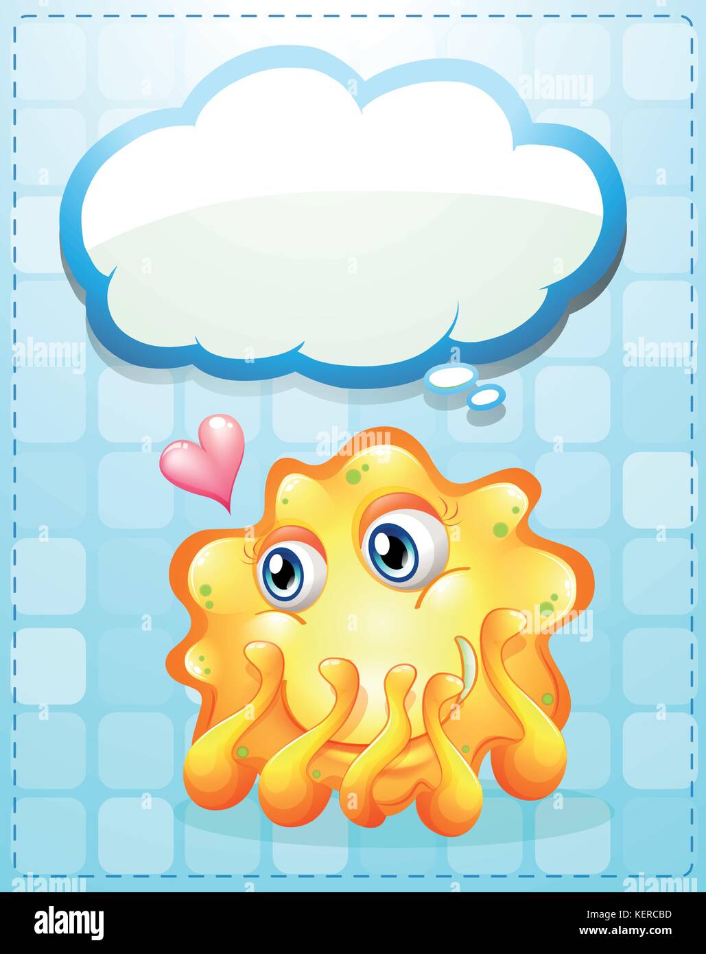 Illustration of an in-love monster thinking Stock Vector Image & Art ...