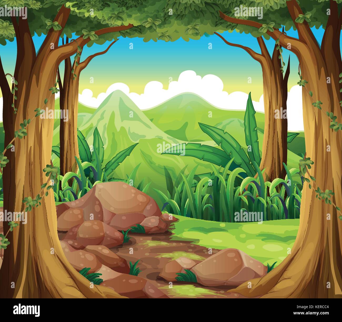 Illustration of the rocks at the forest Stock Vector Image & Art - Alamy