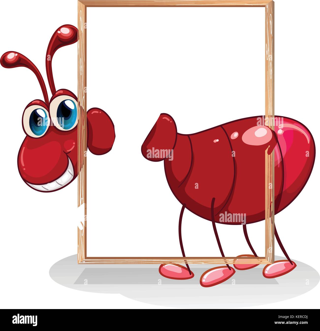 Illustration of an ant holding an empty board on a white background ...