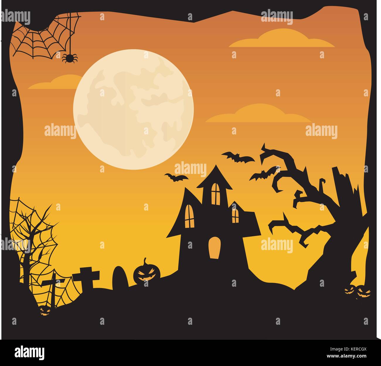 Halloween Background with haunted house Stock Vector Image & Art - Alamy