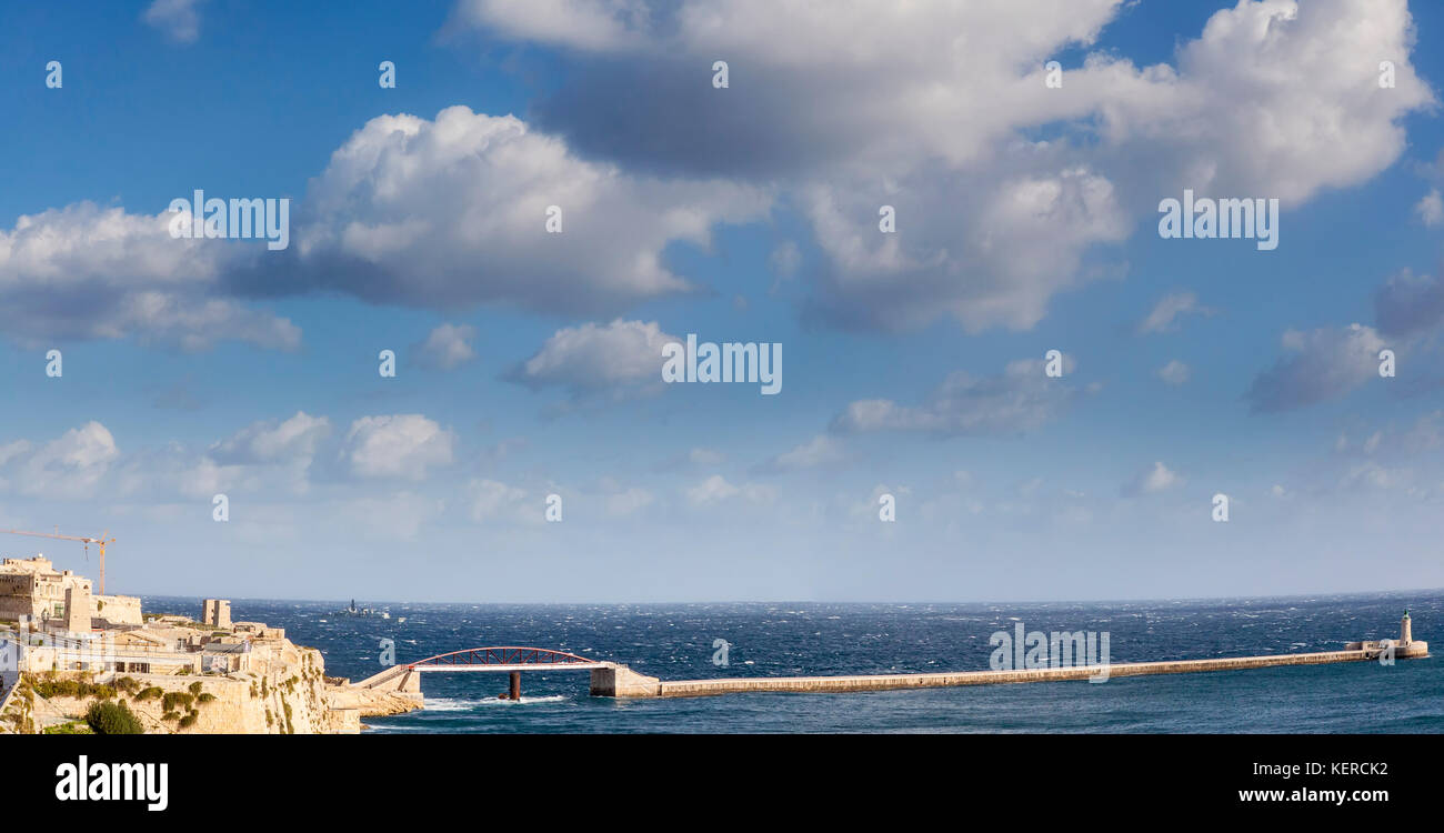 The new Grand Harbour Bridge in Valletta, Malta. The original was ...
