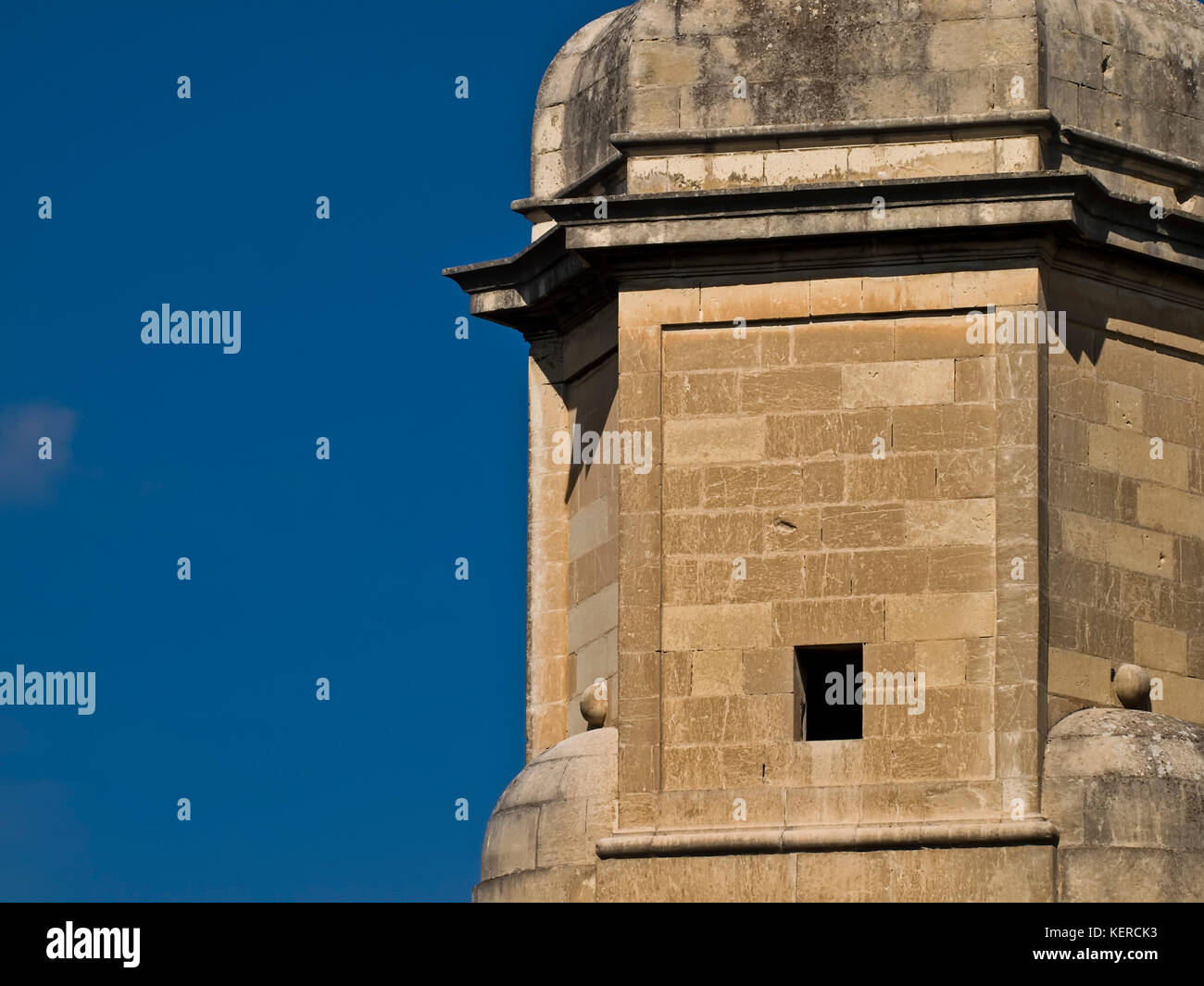 These look-out posts are common on Valletta bastions in Malta Stock ...