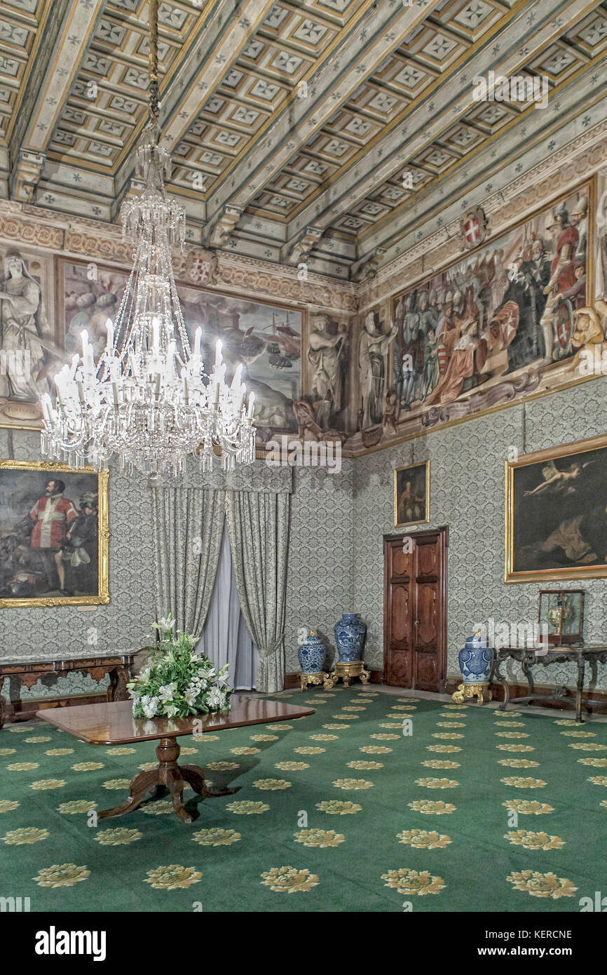 One of the State rooms inside the Grandmasters' Palace in Valletta ...