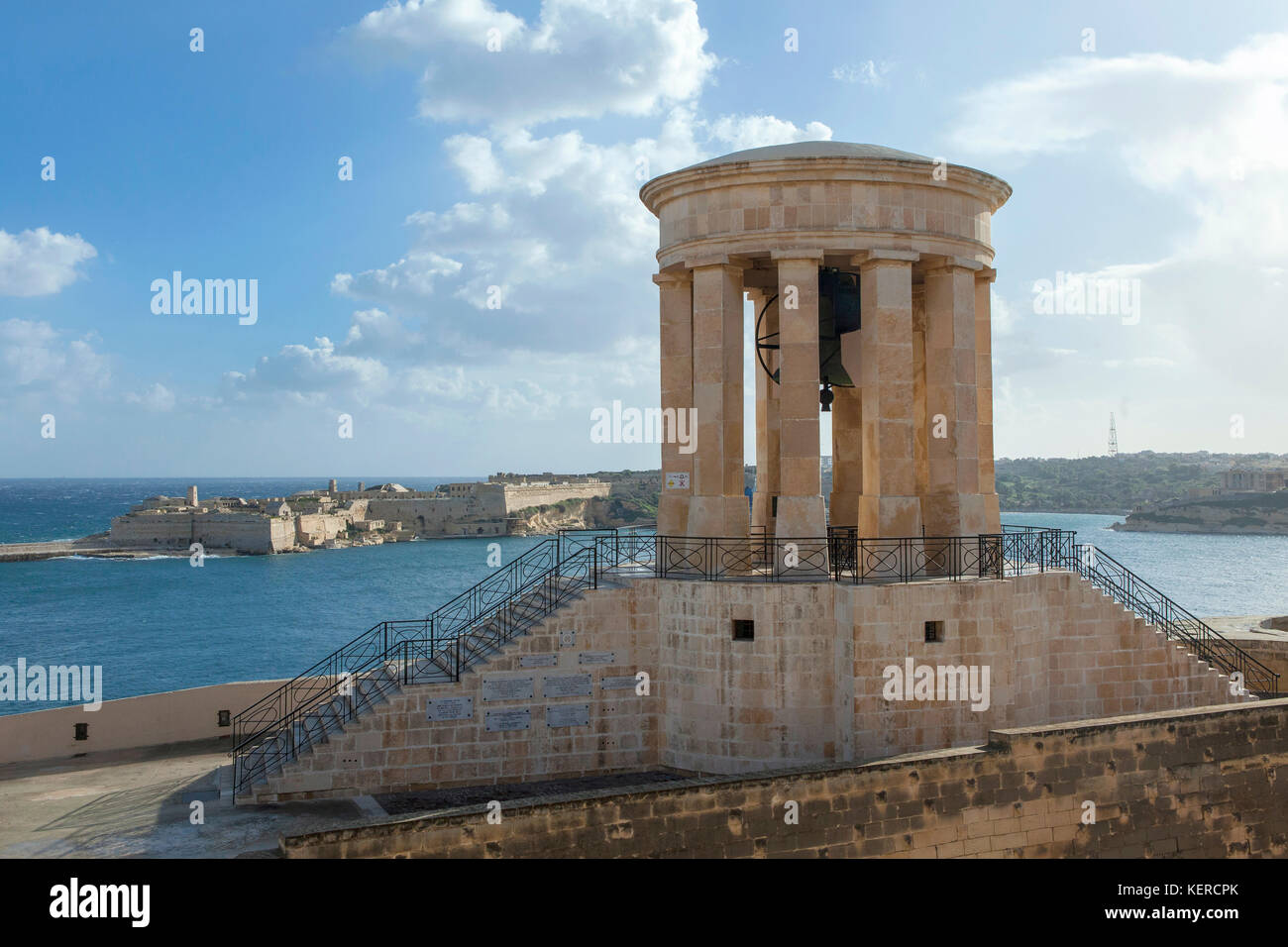 The Great Siege Bell Memorial in the Grand Harbour in Valletta, Malta ...