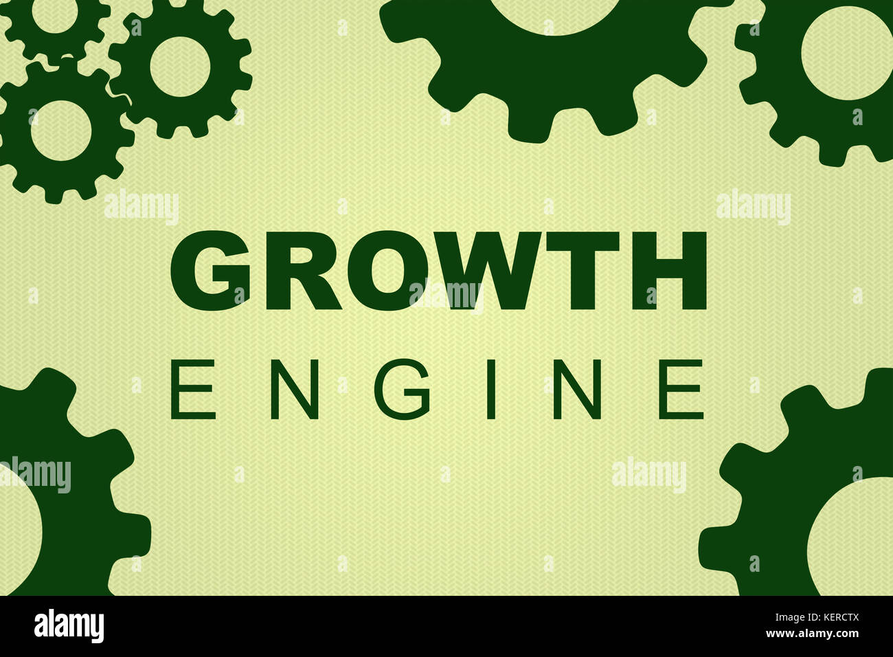 GROWTH ENGINE sign concept illustration with green gear wheel figures ...