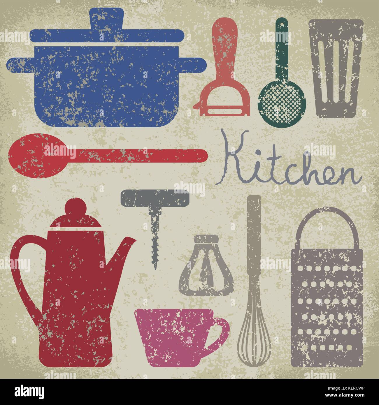 Kitchen vintage poster Stock Vector Images - Alamy