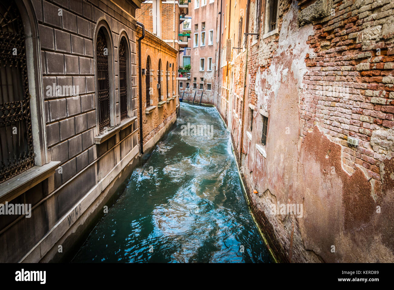 Canals and historic buildings of Venice, Italy. Narrow canals, old ...
