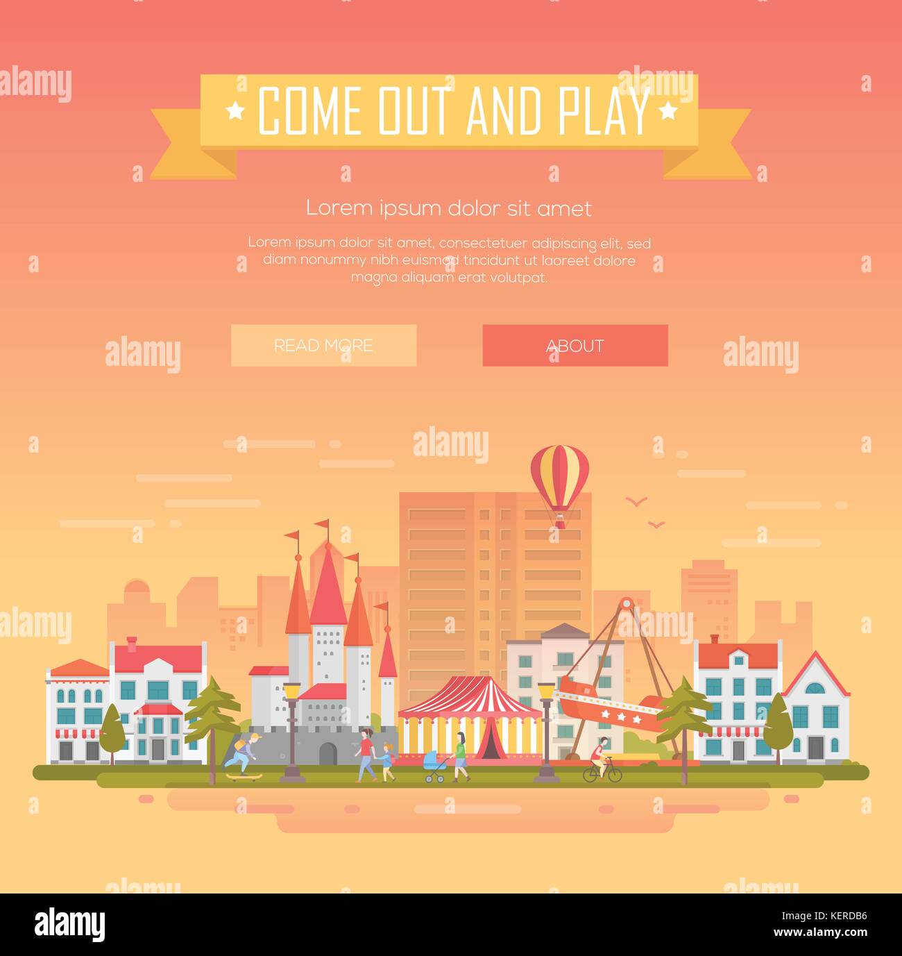 Come out and play - modern vector illustration Stock Vector Image & Art ...