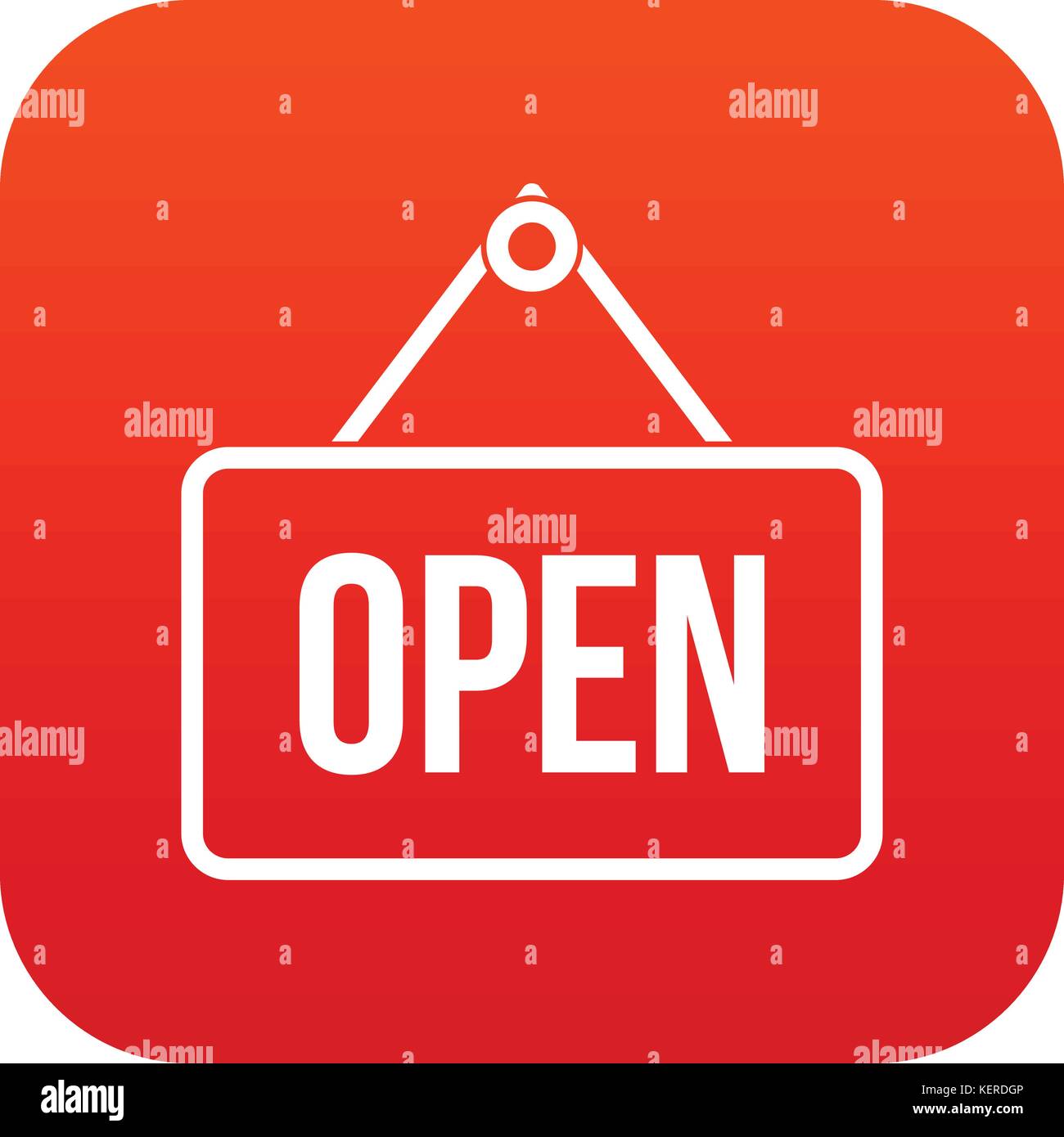 Sign open icon digital red Stock Vector Image & Art - Alamy