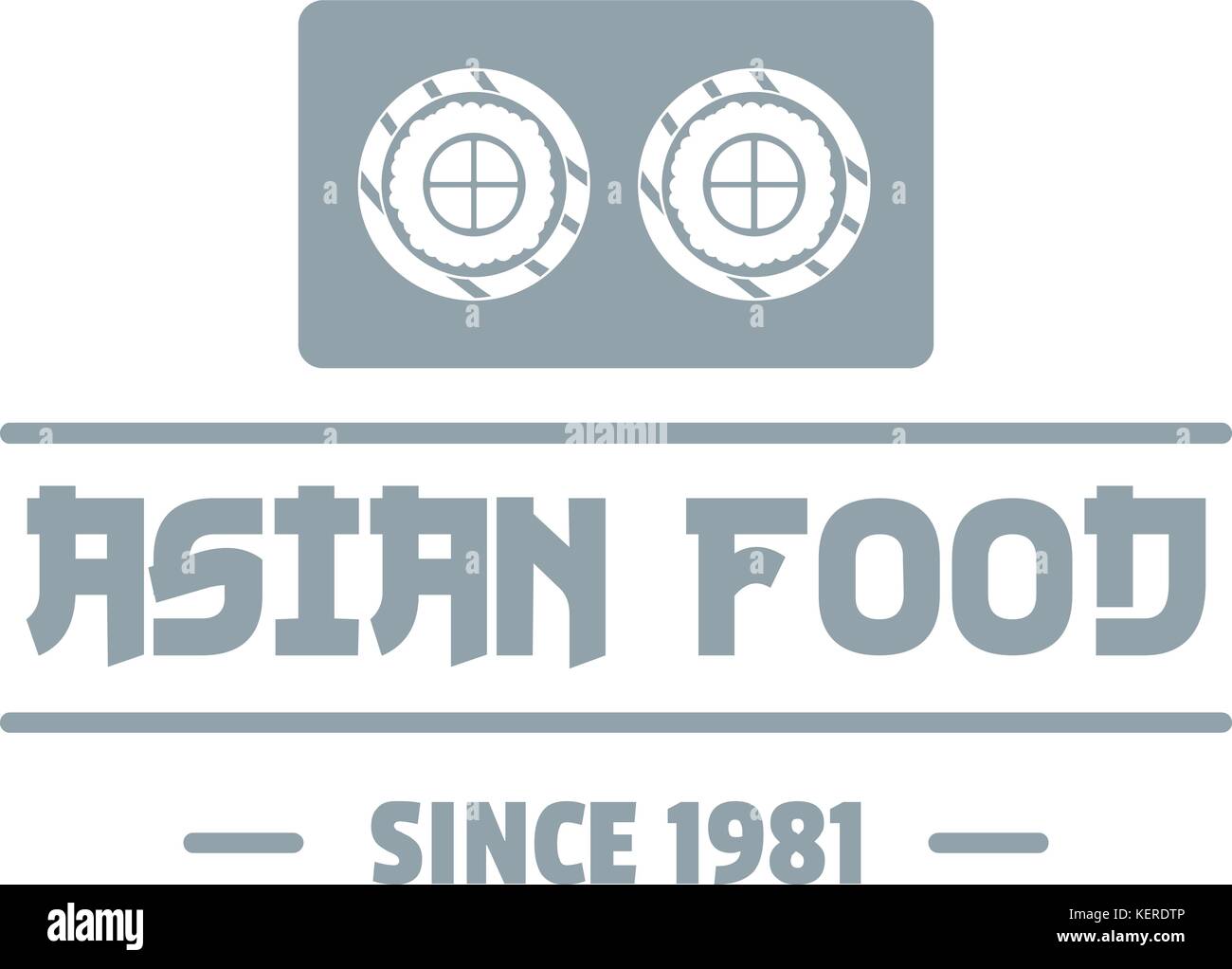 Traditional asian food logo, simple gray style Stock Vector Image & Art ...
