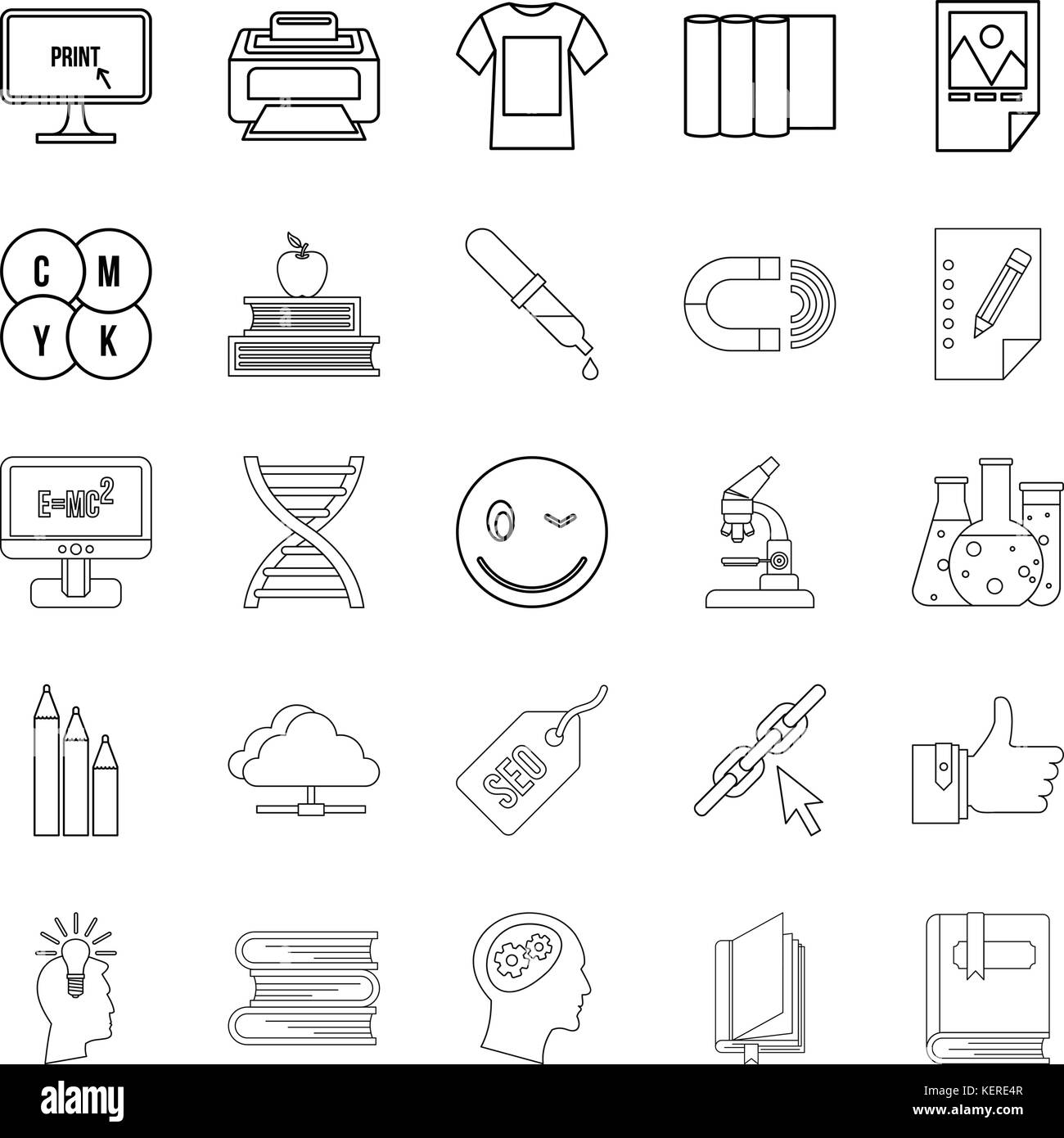 Explore icons set, outline style Stock Vector Image & Art - Alamy