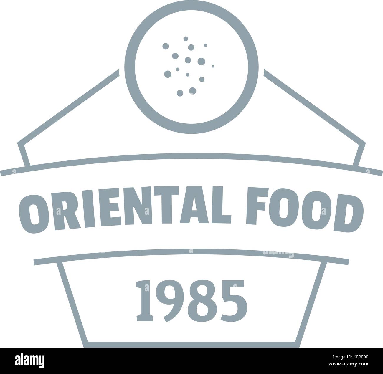 Traditional oriental food logo, simple gray style Stock Vector Image ...