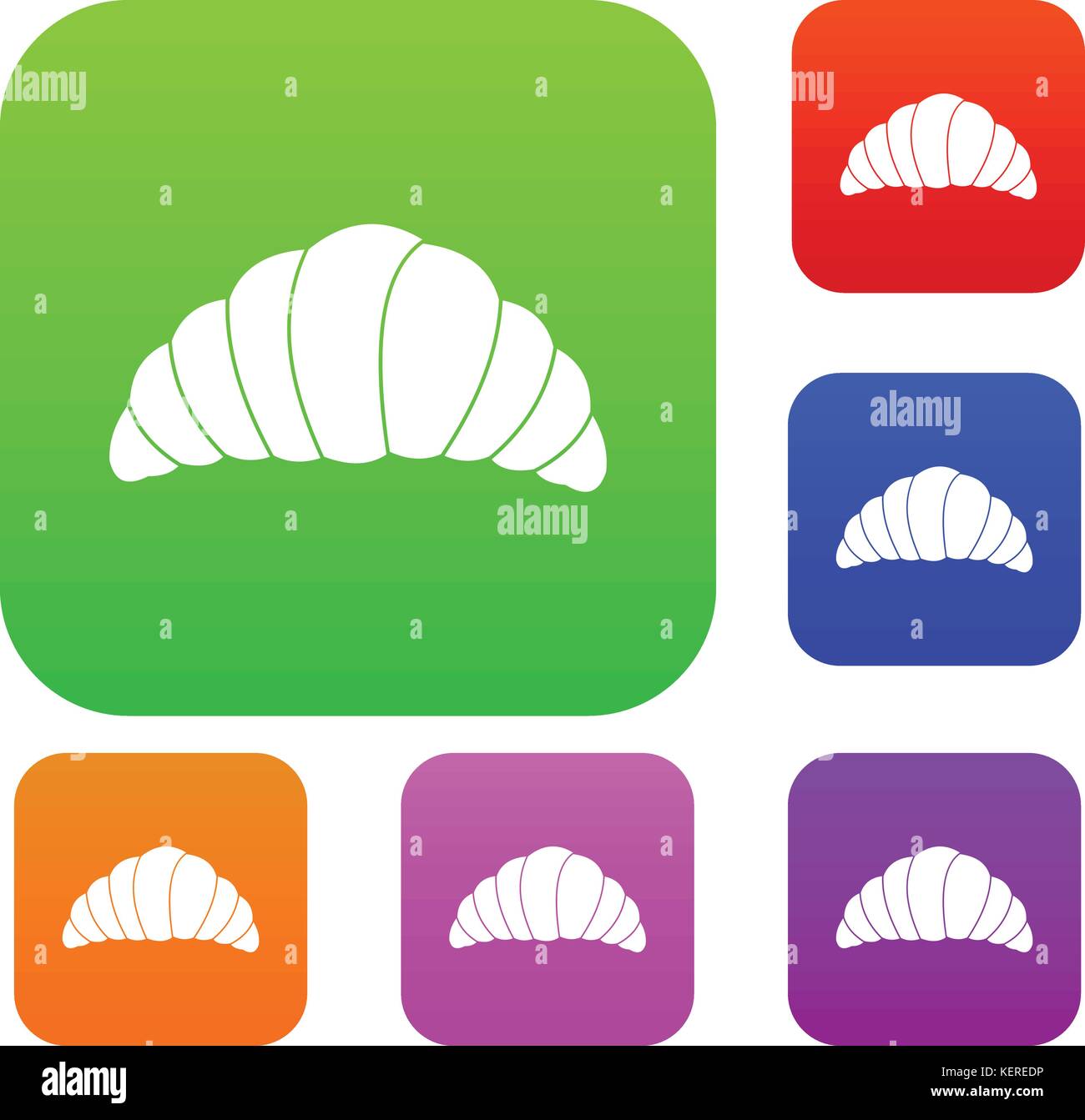 Croissant set color collection Stock Vector Image & Art - Alamy