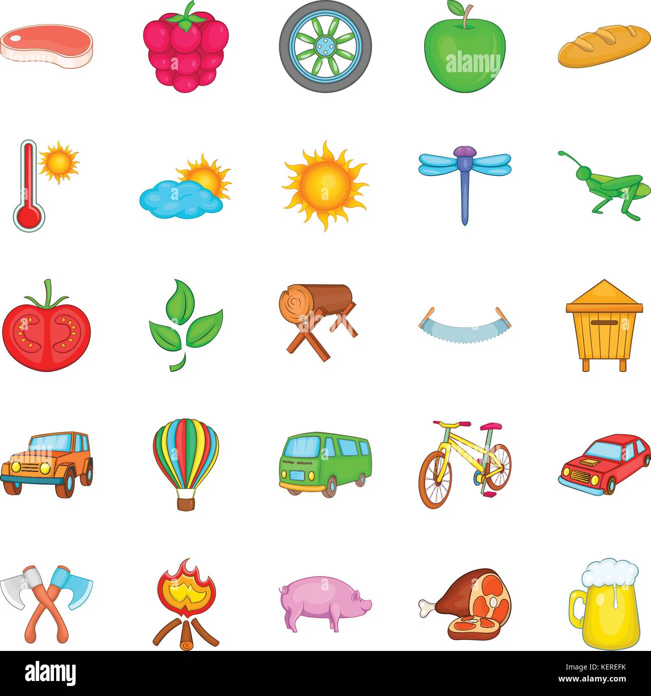 Vacation home icons set, cartoon style Stock Vector Image & Art - Alamy