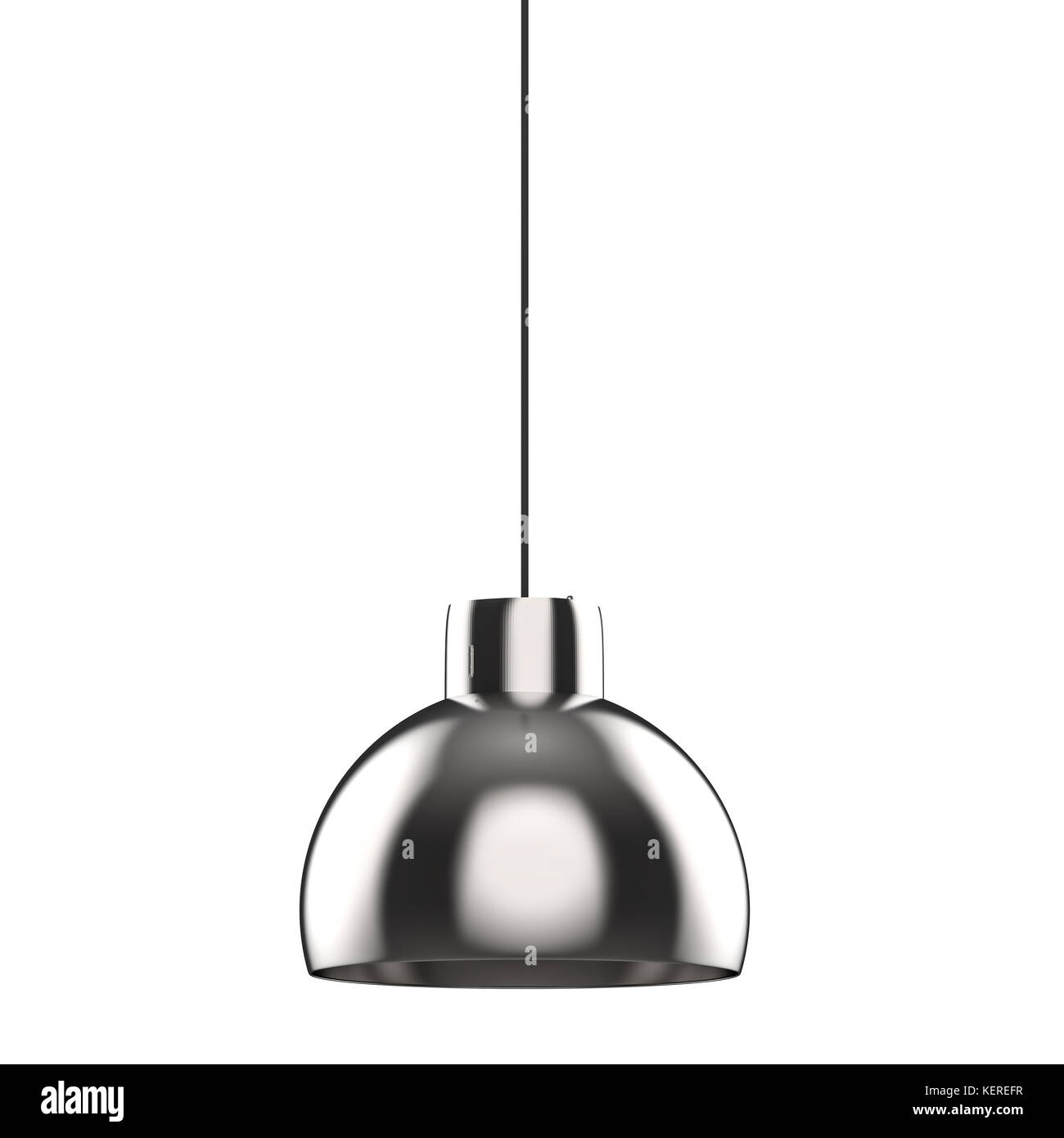 3d rendering silver pendant lamp isolated on white Stock Photo - Alamy