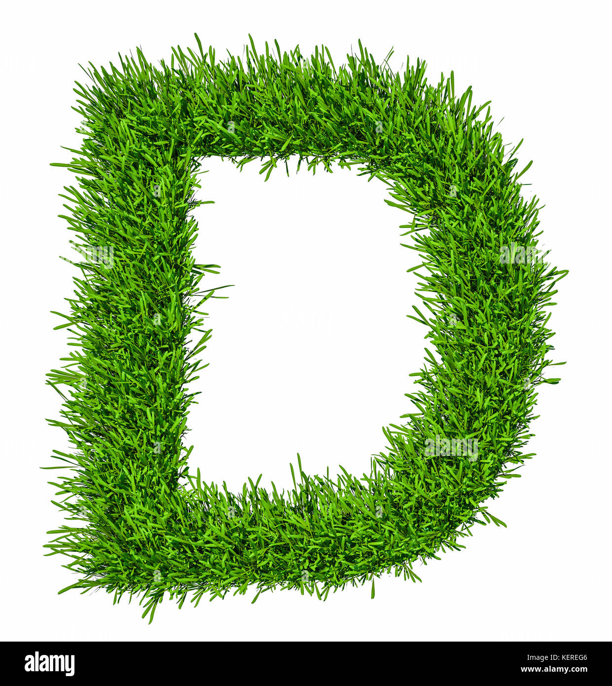 Letter of grass alphabet. 3d illustration Stock Photo - Alamy